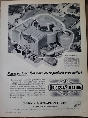 1957 Briggs & Stratton 4 Four cycle gasoline engine vintage ad | eBay