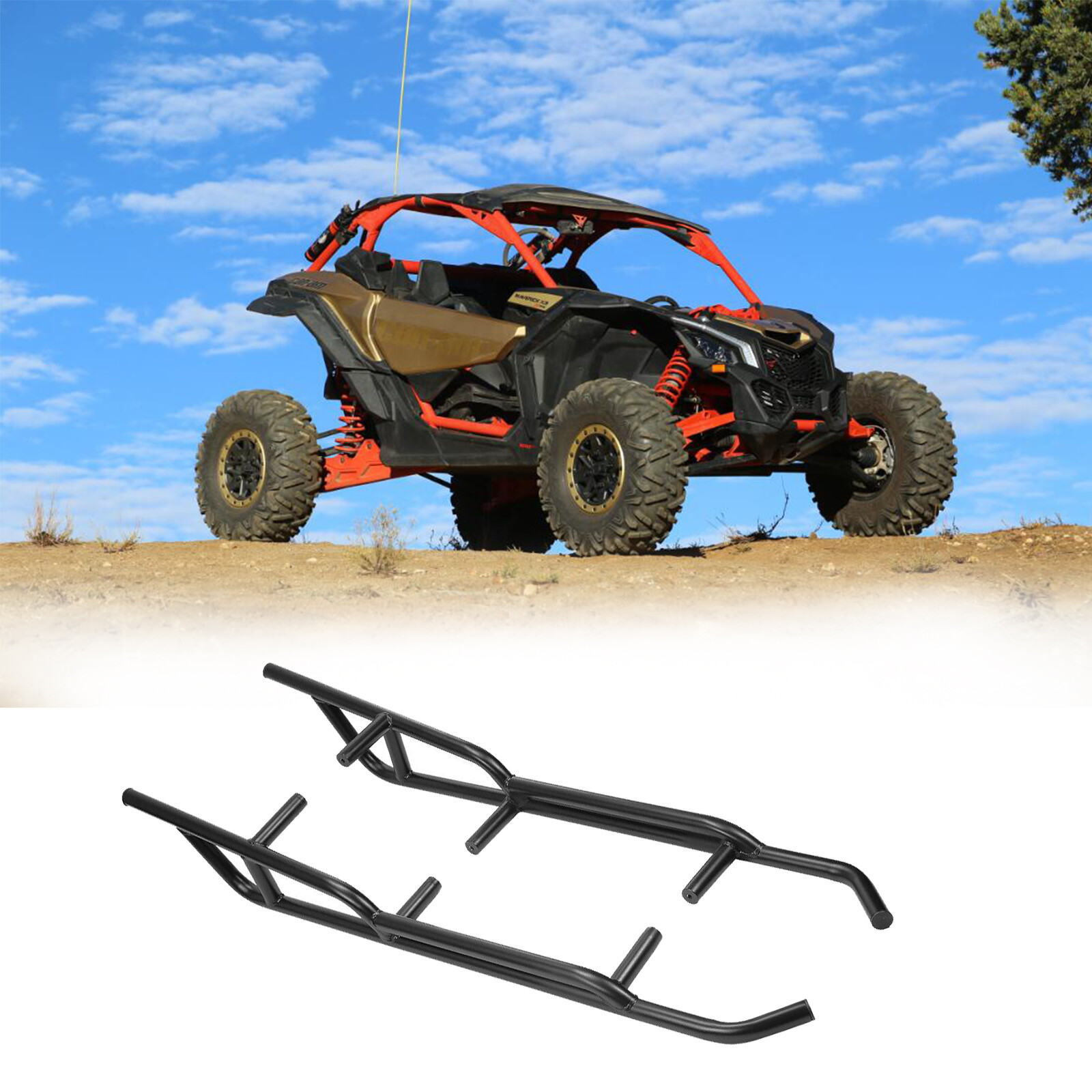 1 pair Rock Sliders Nerf Bars Protection for 17-25 Can Am Maverick X3 ...