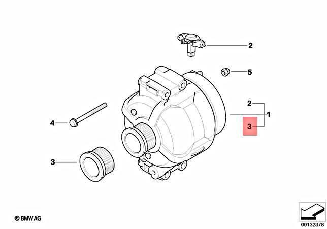 Genuine BMW E87 E90 E90N E91 E91N E92 E93 Alternator Pulley OEM ...