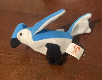 Ty Rocket The Blue Jay And Goldie The Fish Beanie Baby Plush Toys ...