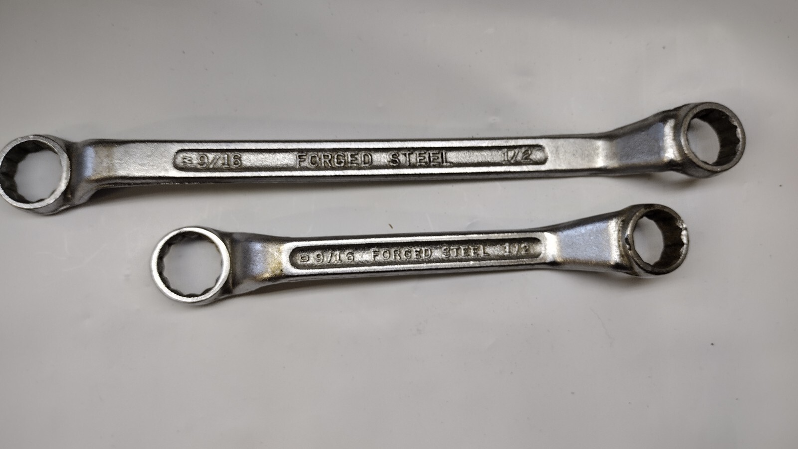 Bridgeport Forged Steel Offset Box Wrench Big & Small Set 1/2"-9/16 ...
