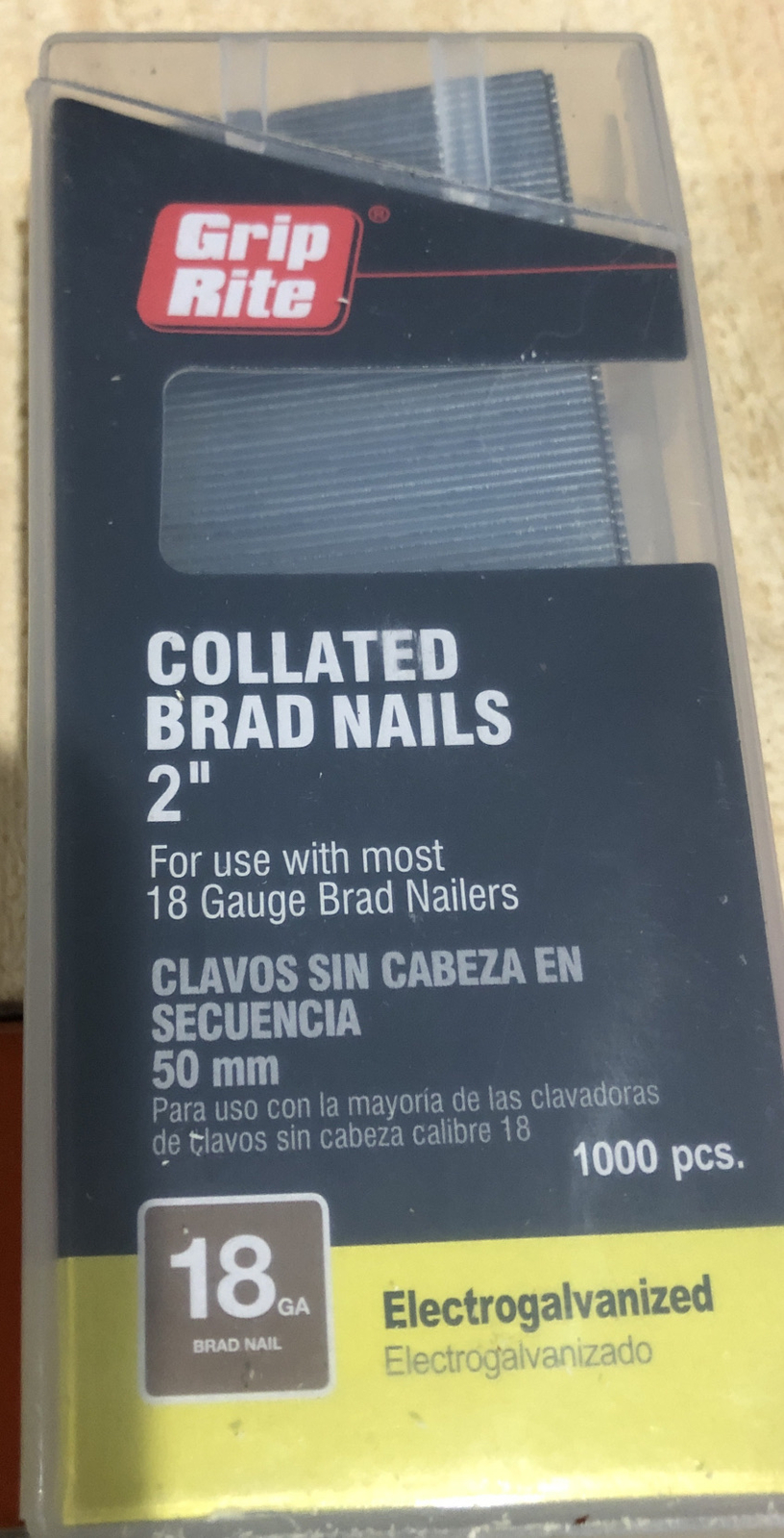 Grip Rite GRF182M, 2" Collated Brad Nails, 18 ga., 1000 pcs., FREE ...