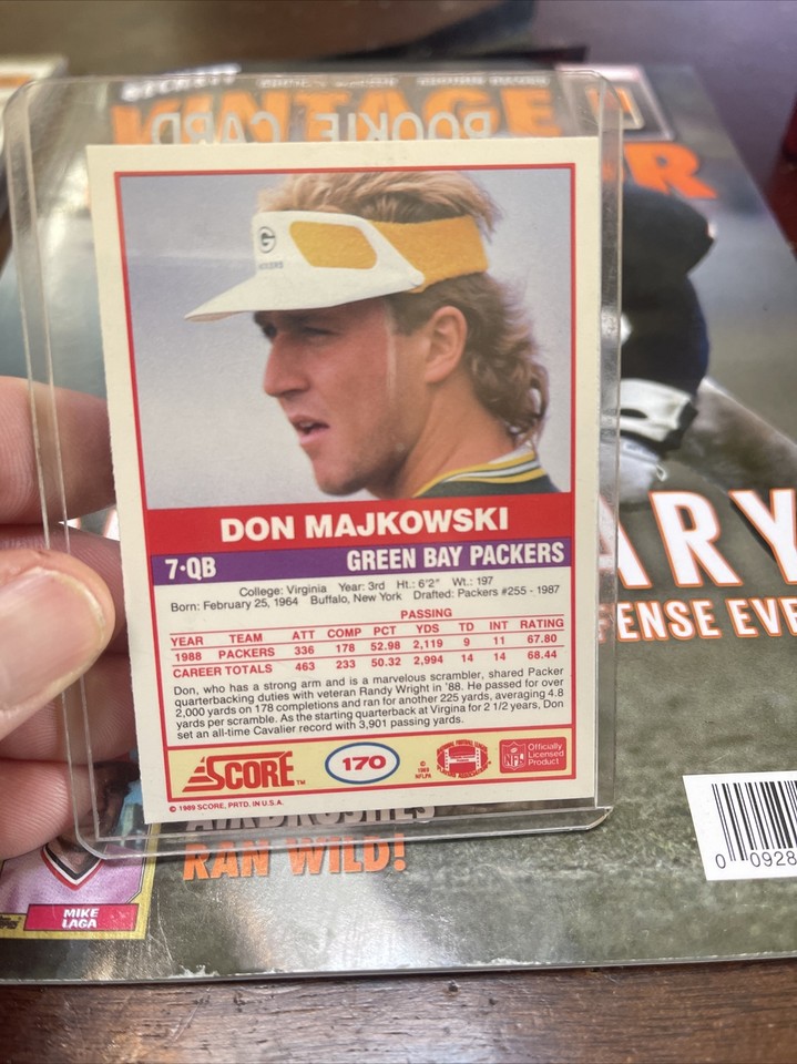 1989 Score #170 DON MAJKOWSKI Green Bay Packers ROOKIE Football Card ...