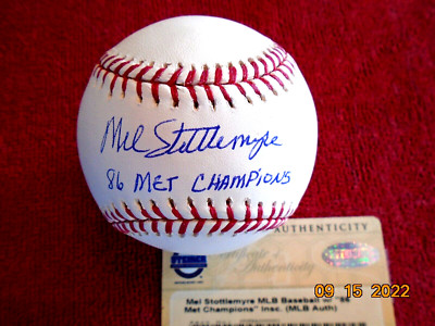 MEL STOTTLEMYRE (86 Mets Champs) Signed MLB Baseball-Steiner & MLB ...