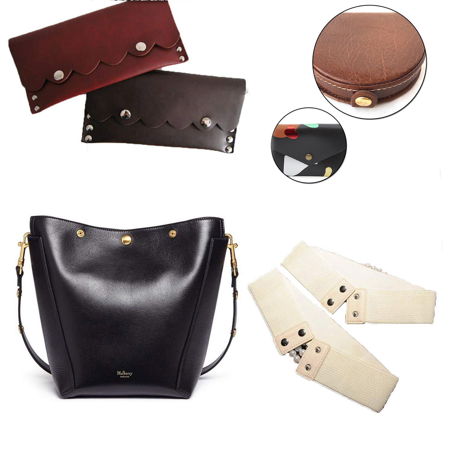 Snap Fasteners Press Studs Poppers Buttons Leather Alloy Metal 10mm/12 ...