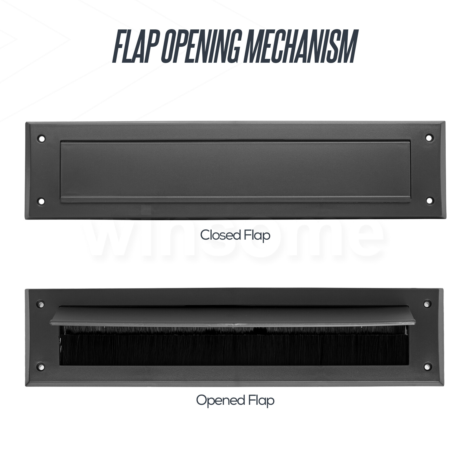 PVC Door Plastic Letter Box Plate Seal Flap Cover Internal Draught ...