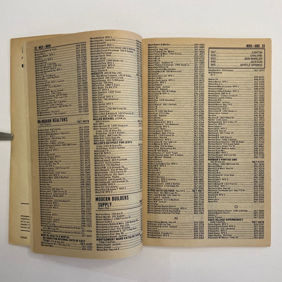 1984 Canton And Vicinity, TX General Telephone Company Directory | eBay