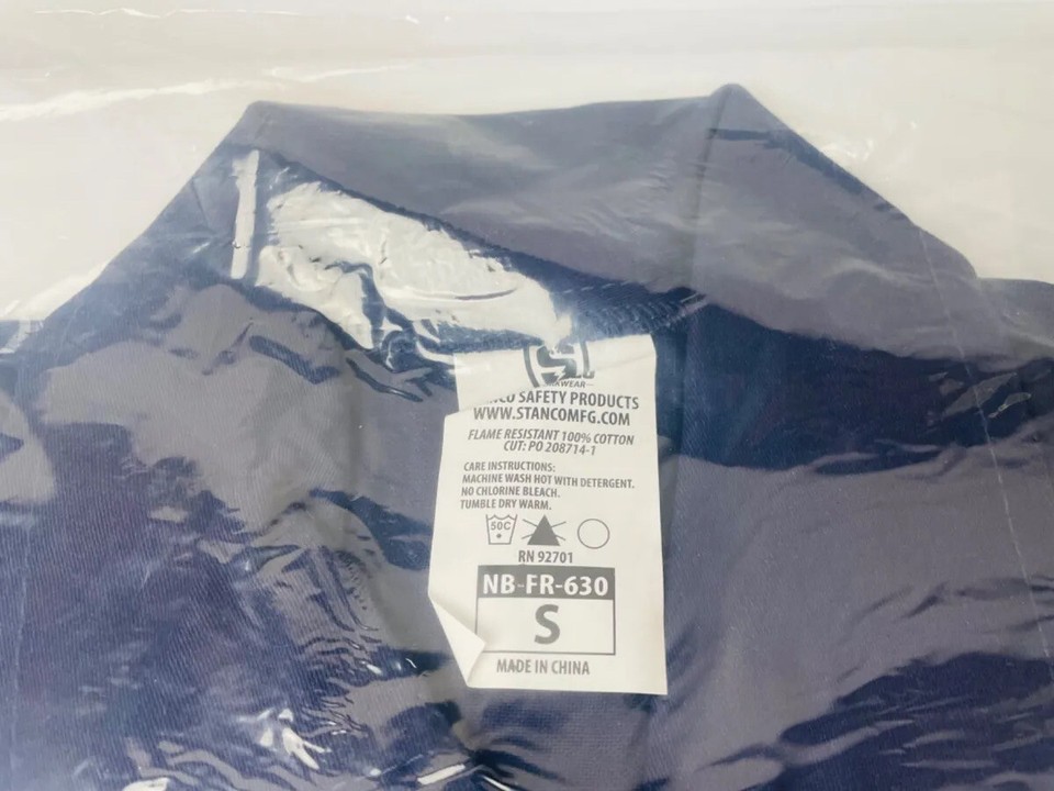 Stanco Welding Jacket/Shirt Sz Small Navy Blue 100% Cotton FR Snap ...