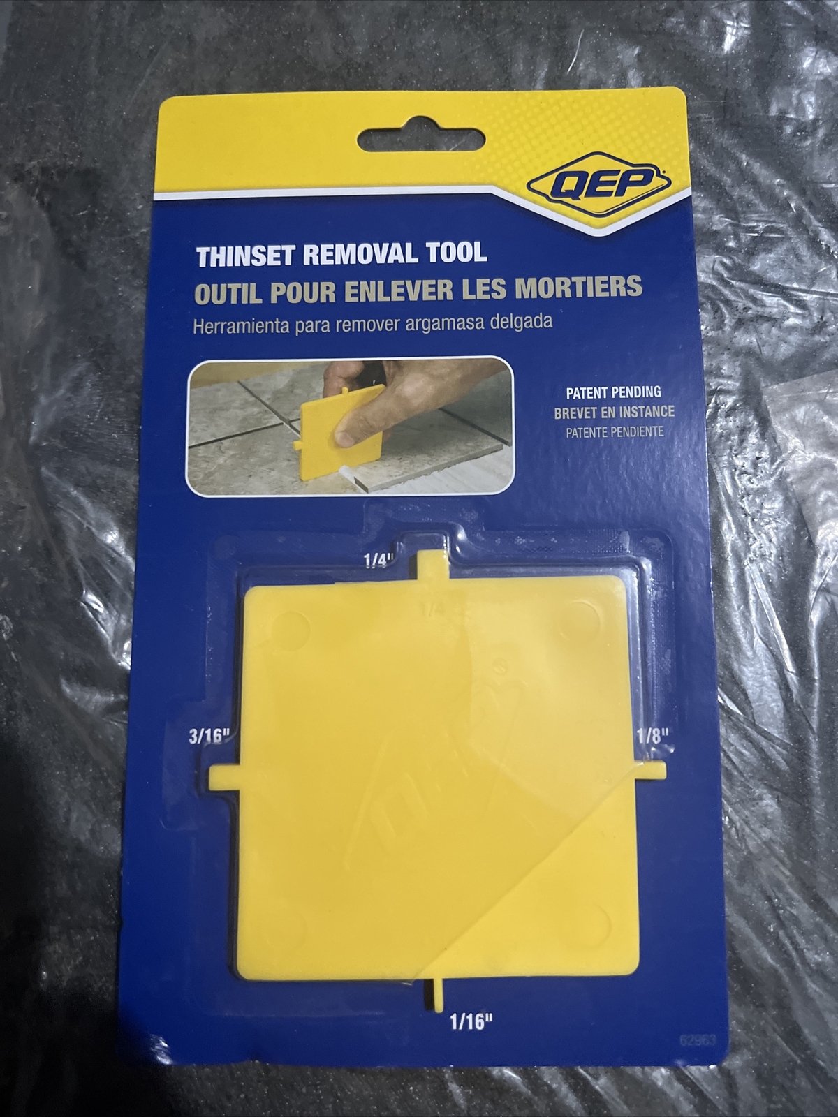 QEP 62963 4 in 1 Thinset Removal Tool For Tile Installation 1/16" 1/8 ...