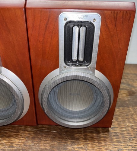 Philips MCD702 Ribbon Tweeter Technology Rosewood Bookshelf Speakers ...