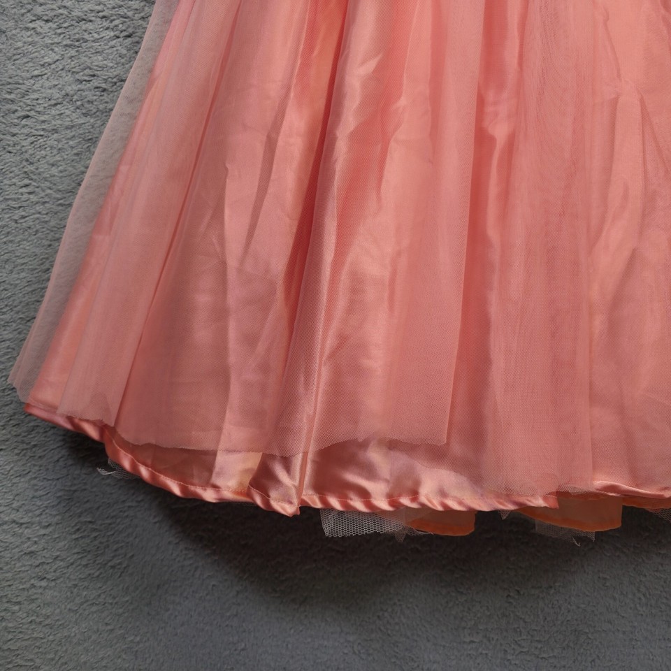 Y2K Deb Prom Dress Womens 3/4 Pink Babydoll Ombre Sequin Beaded Ball ...