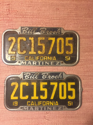 Pair of CA 1951 Matching License Plates | eBay