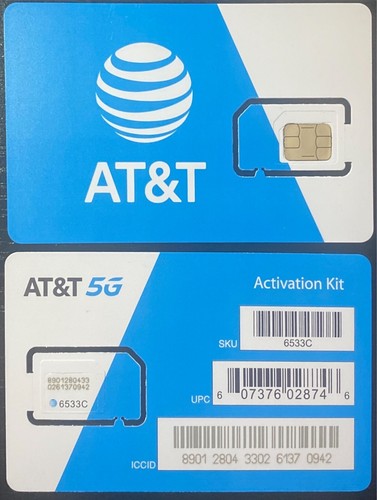 AT&T 3-in-1 Nano/Micro/Standard Size SIM Card - 6533C for sale online ...