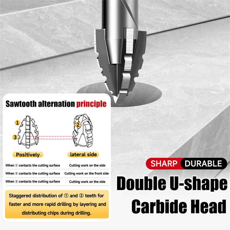 4X Eccentric Drill Bit Set Four-Flute Sawtooth Eccentric Drill Bit High ...