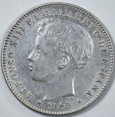 1895 Puerto Rico Silver 20C Centavos AU/UNC Details About Uncirculated ...