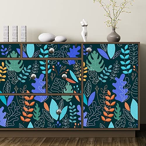 Colorful Contact Paper Boho Peel and Stick Wallpaper Leaf 121"x16.5 ...