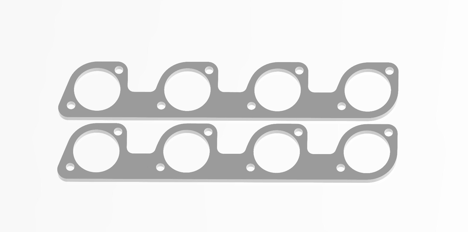 PAIR of 3/8" thick 304ss Header Flanges For Ford-Yates D3 Heads- 2 1/4 ...