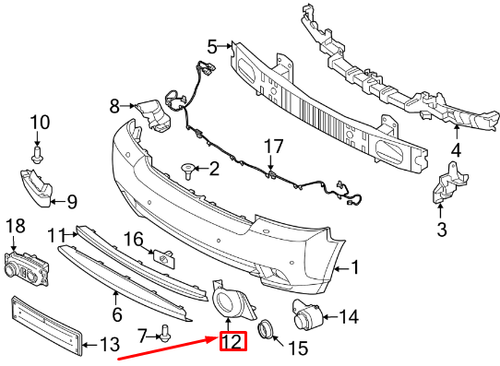 Garniture de feu antibrouillard avant droit LR RANGE ROVER L322 ...