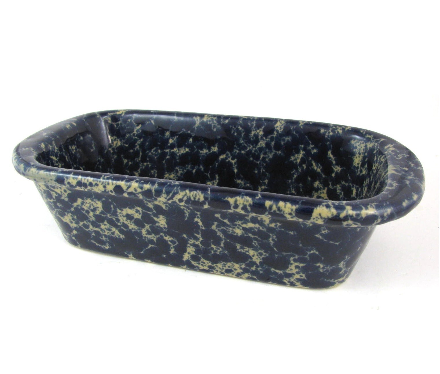 Bennington Potters Pottery Agate Blue Loaf Pan 12" Oven Bread Pan 1874 ...