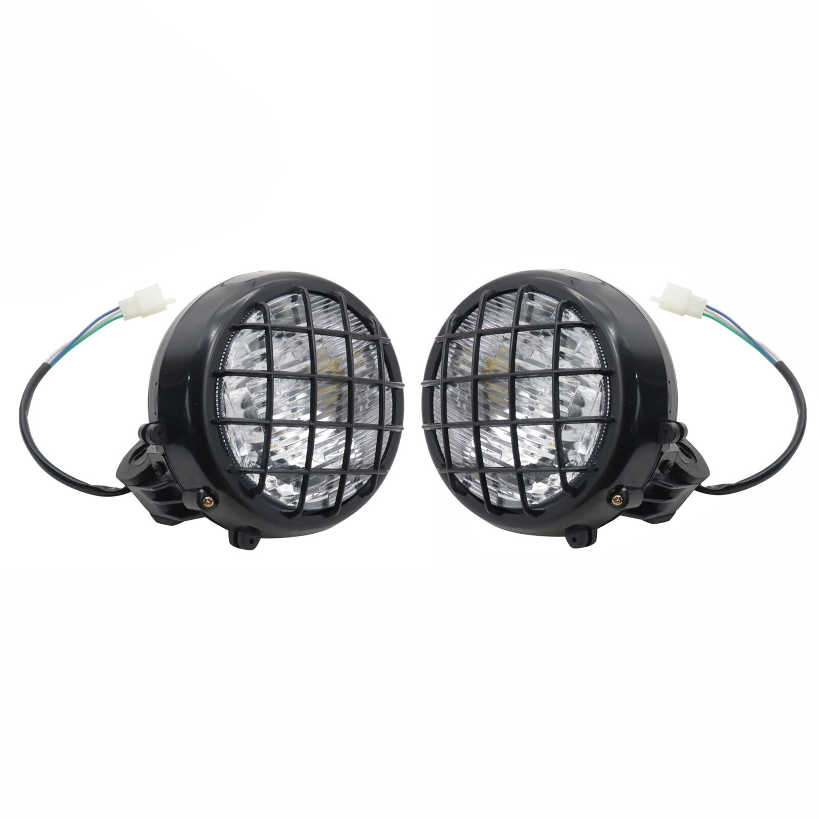 2x LED Headlights for Yamaha Banshee 1987-2006 lens bulbs Grills ...