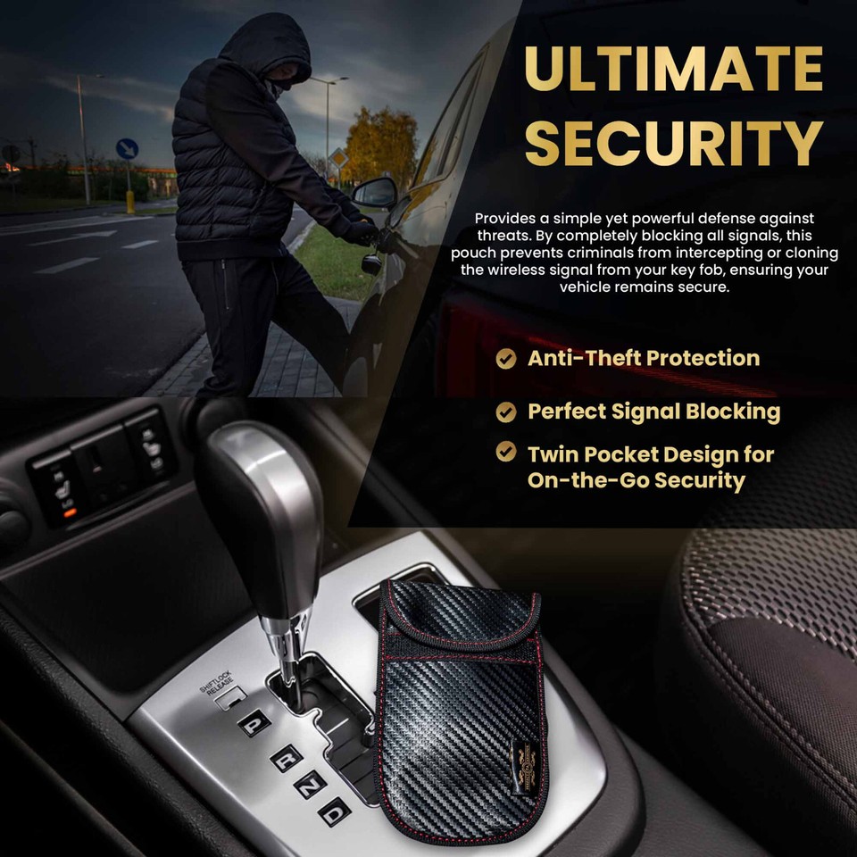 Car Key Signal Blocker Pouch Faraday Cage RFID Keyless Fob Blocking ...
