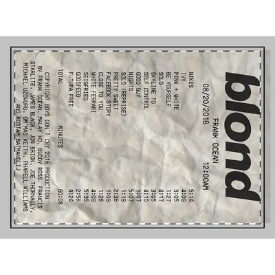 Frank Ocean Blond Album Cover Receipt Rug | eBay