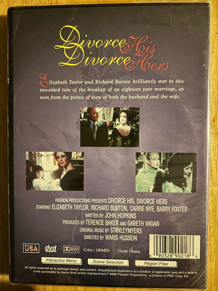 Divorce His, Divorce Hers (1972)(DVD 2003)(NEW) Richard Burton ...