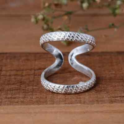 Midi Band Ring Wedding Band 14k White Gold Finish Enhancer Ring ...