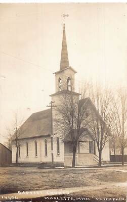 J86/ Marlette Michigan RPPC Postcard c1910 Pesha Baptist Church ...
