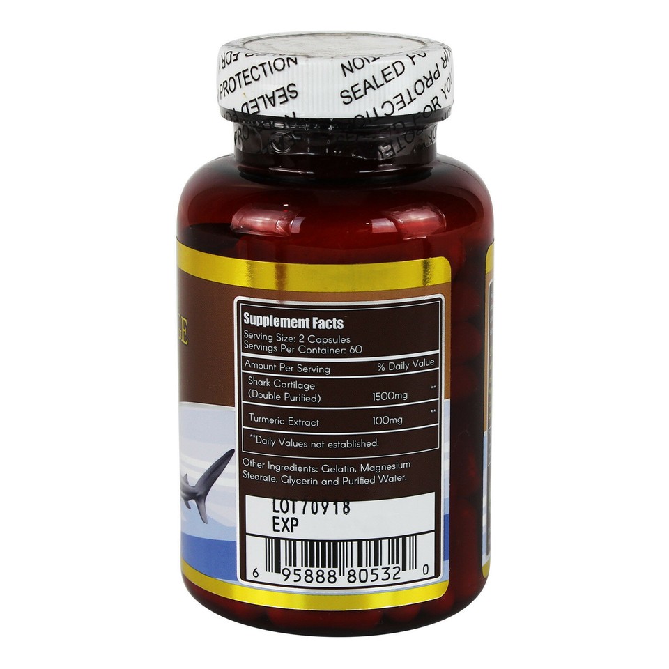 2 x WOHO Natural 100% Natural Shark Cartilage MAX III Tumeric Curcuma ...
