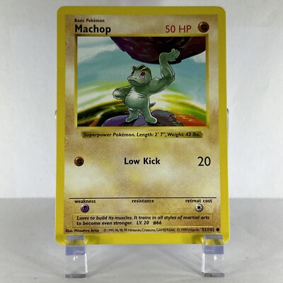 Machop Base Set 1 Shadowless Pokémon Cards 52/102 - Near Mint / Mint | eBay