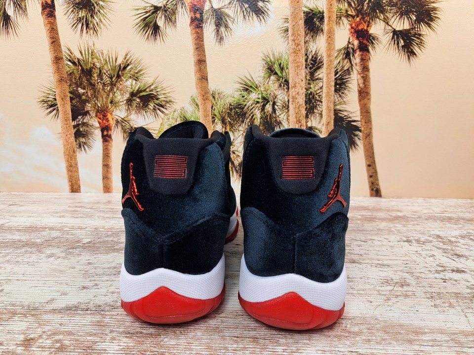 Air Jordan 11 Retro Bred Velvet Shoes Black Red DB5457-061 Women's Size ...