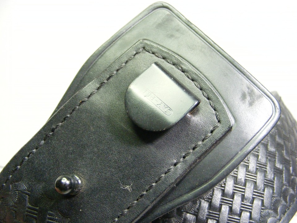 VINTAGE JAY PEE BLACK BASKETWEAVE LEATHER POLICE MILITARY BELT SIZE 36 ...