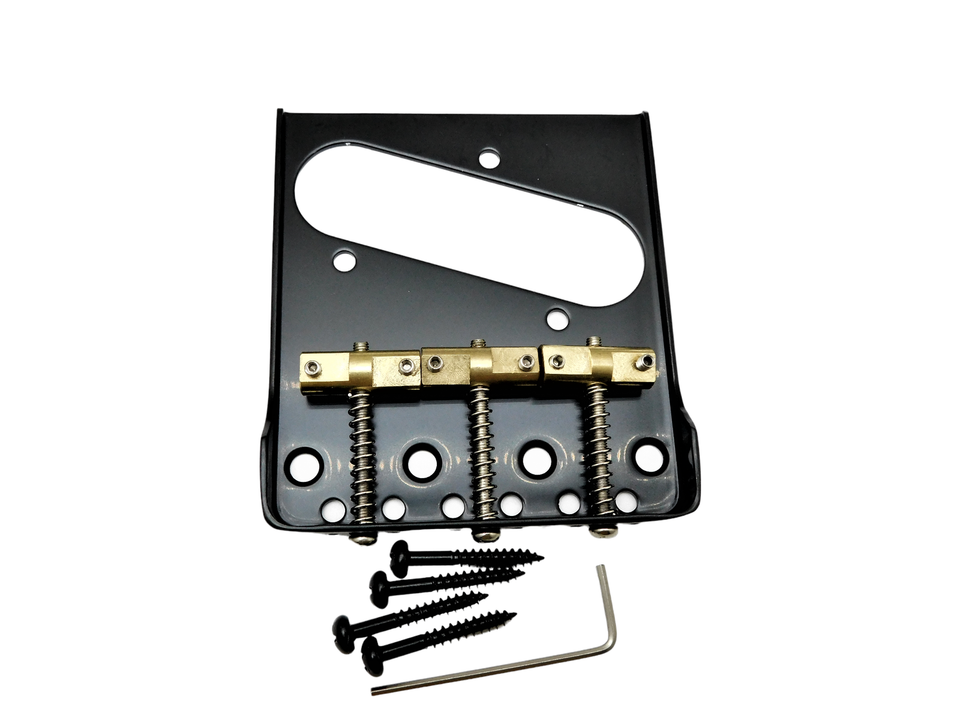 Telecaster Tele Guitar Bridge Compensated Brass Saddles Cut-Down Sides ...