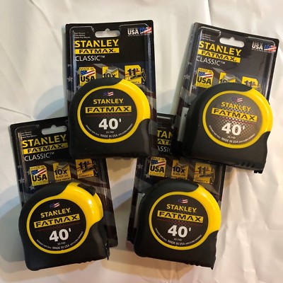 Lot of 4 Stanley Fatmax Classic 40' Tape Measure Brand New Made in USA ...