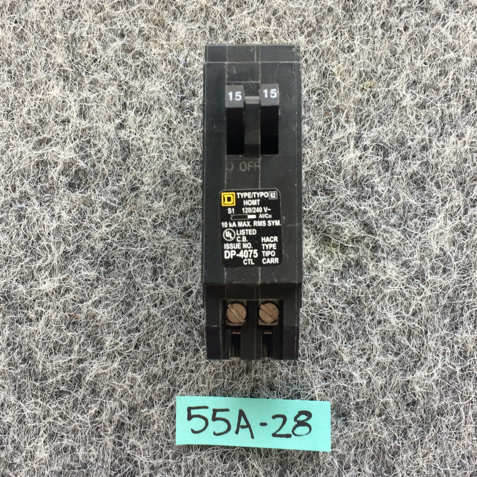 SQUARE D HOMT1515 TANDEM 2 POLE 15 AMP CIRCUIT BREAKER 1 Year Warranty ...