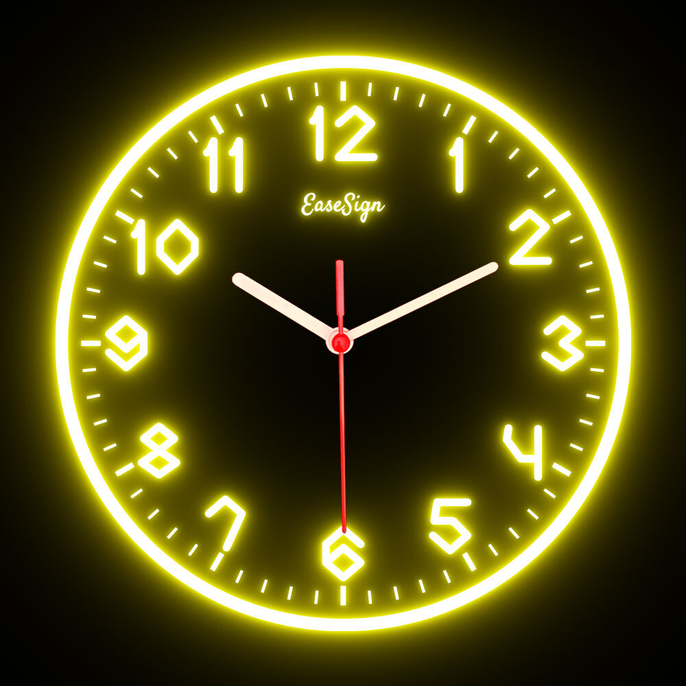 ck0018 EaseSign Home Decor LED Flexible Flex Neon Wall Clock 7 colors ...