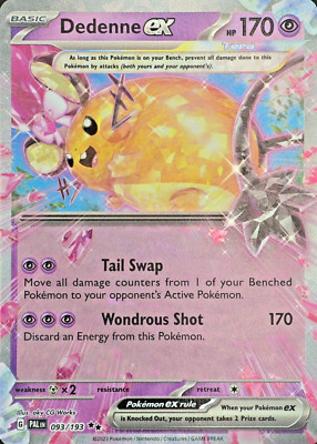 Pokemon TCG Dedenne ex 093/193 Paldea Evolved Holo Double Rare NM | eBay
