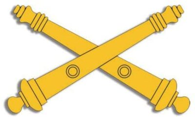 3x5 inch Field Artillery Crossed Cannons Insignia Shaped Sticker (decal ...