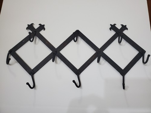 Folding IRON Metal Expanding Accordion Rack With 10 Hooks Wall | eBay