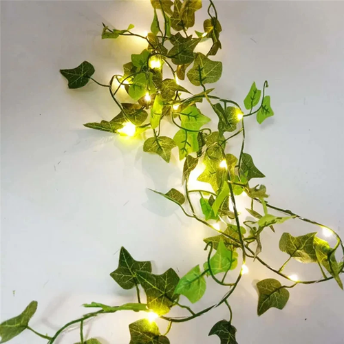 12/10/2M Fake Green Leaf Ivy Vine with LED Lights Home Bedroom Decor ...