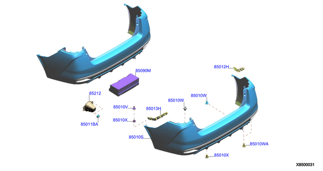 850905EF0A Genuine Nissan Energy Absorber 85090-5ef0a for sale online ...