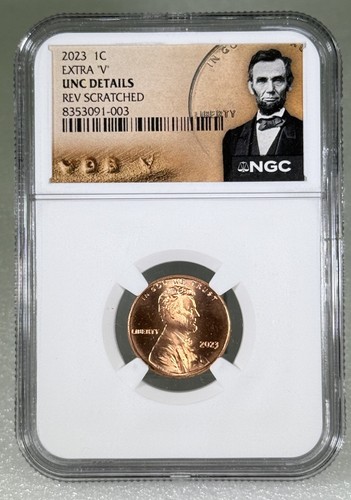 2023 EXTRA ' V ' LINCOLN VDB ERROR CENT SHIELD PENNY NGC UNC DETAILS ...