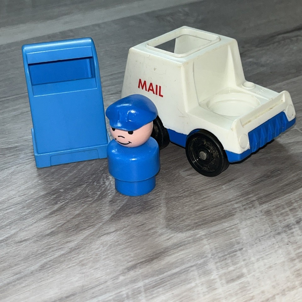 Fisher Price Little People Main Street Mail Truck Mail Box Mailman ...