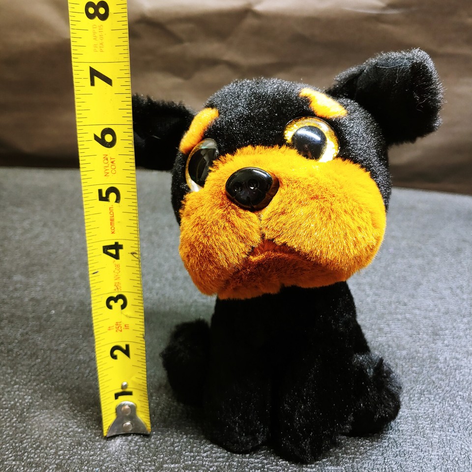 Tom's Toy- Rottweiler Dog/Brown Black Stuffed Animal With Brown Glitter ...