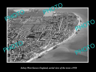 OLD LARGE HISTORIC PHOTO OF SELSEY ENGLAND AERIAL VIEW OF THE TOWN ...
