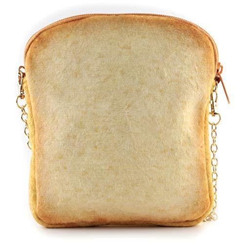 QiMing butter Toast Shoulder Bag,Cute Plush Food Crossbody Handbag for ...