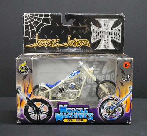 Jesse James Muscle Machines White CFL Rigid West Coast Choppers 1:18 ...