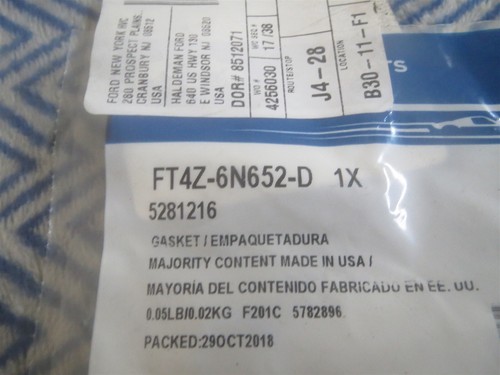 NOS FORD HARDWARE GASKET PART NUMBER FT4Z-6N652-D NEW | eBay