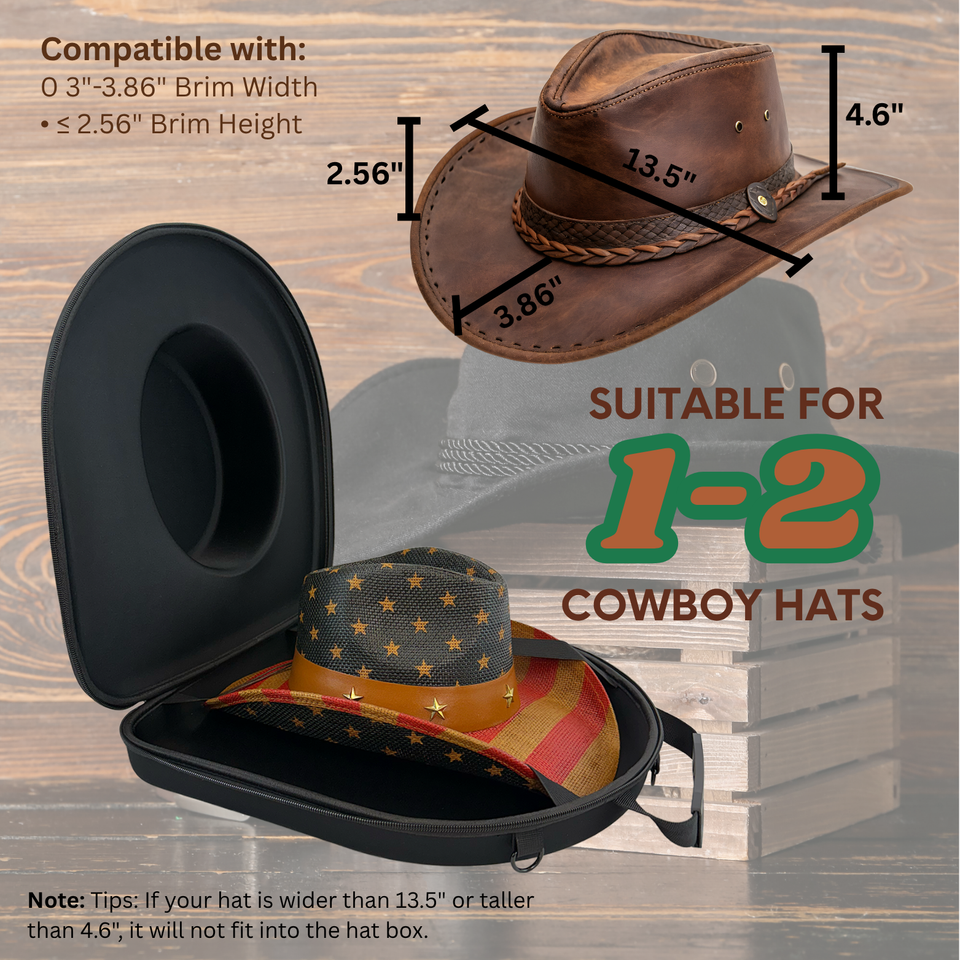 Cowboy Hat Box for Travel Crush Proof Western Hat Holder Storage | eBay